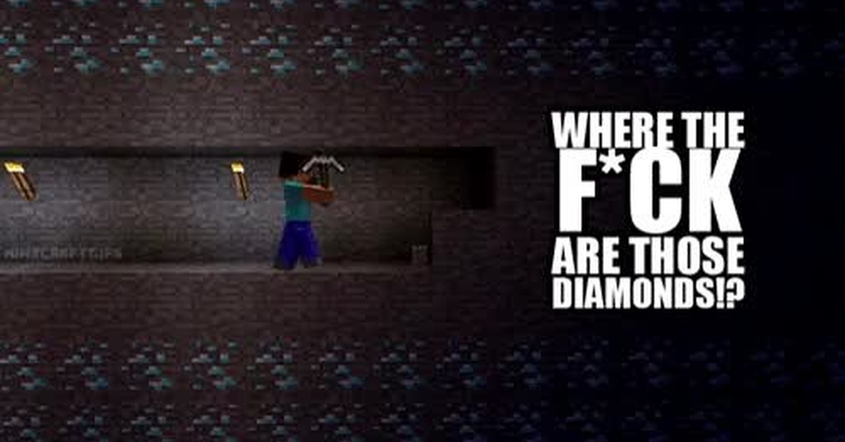 GIF: Típico día de minería en Minecraft
