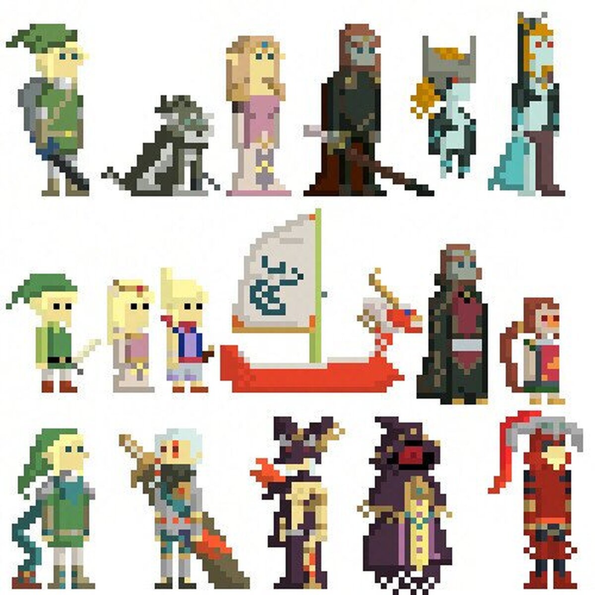 The Legend of Zelda en pixel art