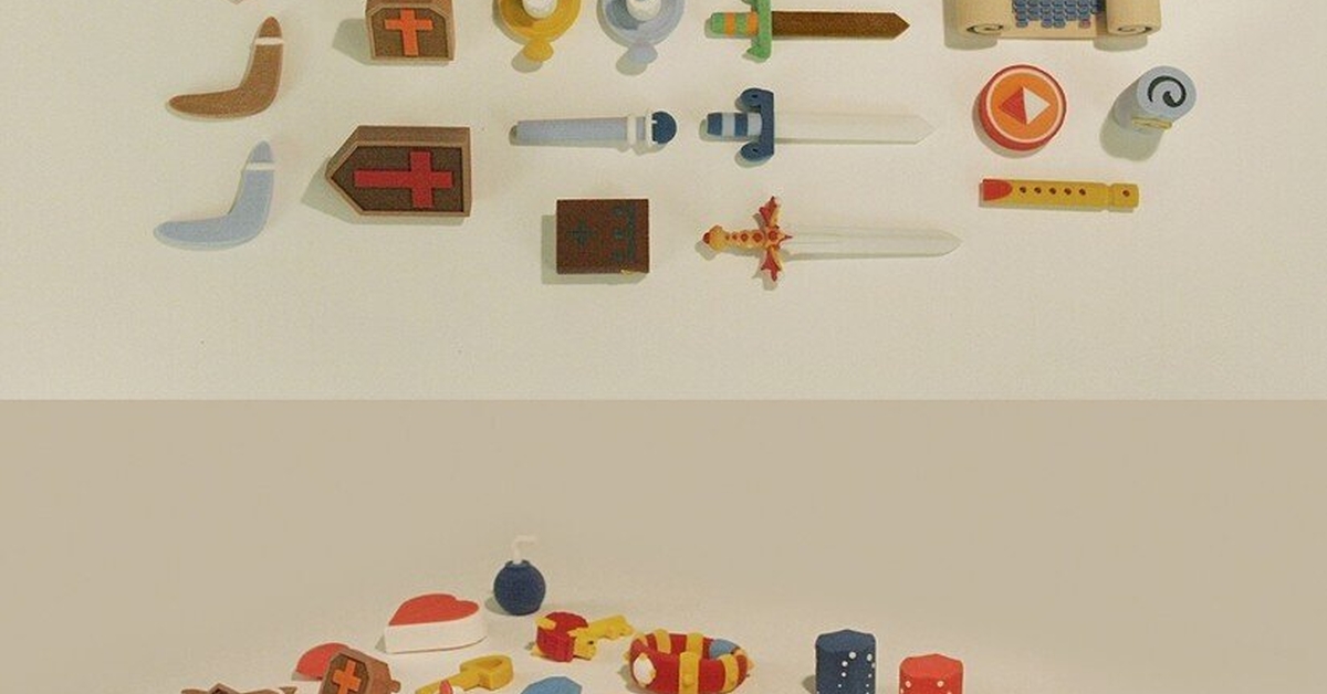 Ítems del primer Zelda (1986) hechos por una impresora 3D