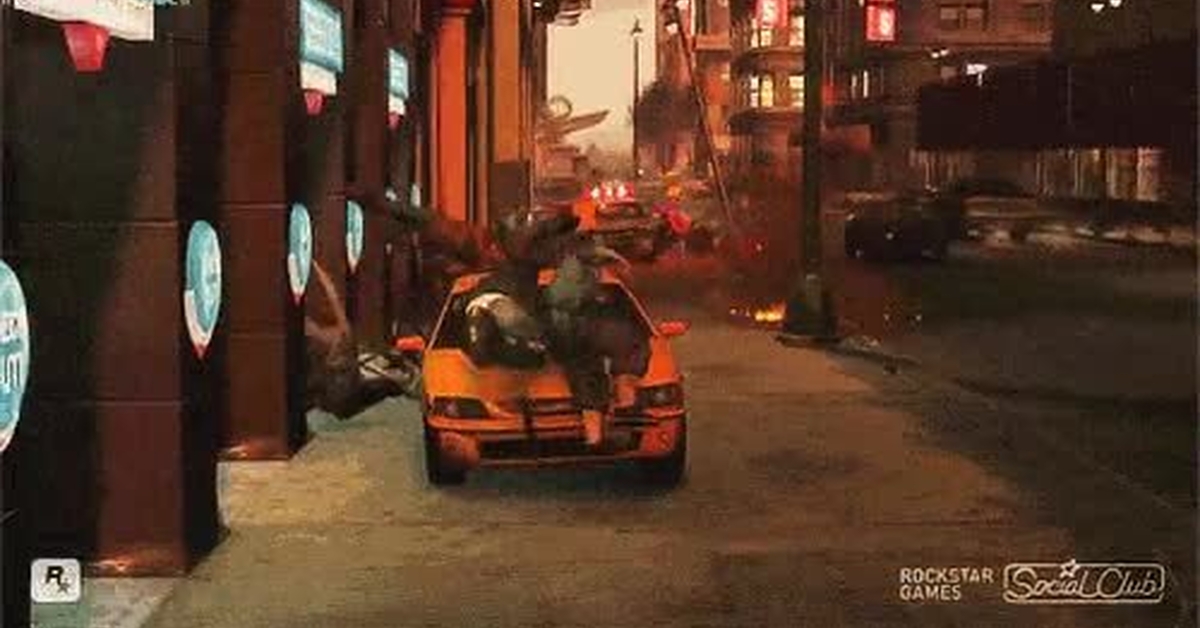 GIF: El típico paseo tranquilo en coche por Liberty City