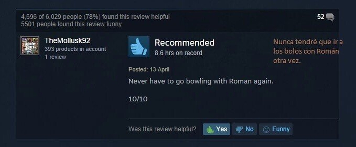 De las mejores opiniones sobre GTA V para PC en Steam