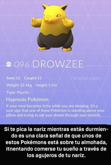 La descripción de Drowzee en Pokémon GO da un poco de mal rollo