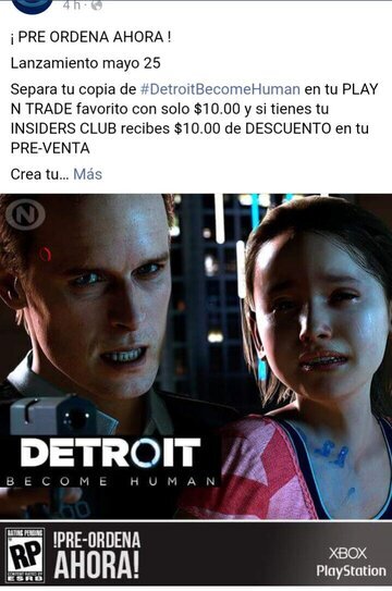 Tienda confirma lanzamiento de Detroit: Become Human en Xbox One