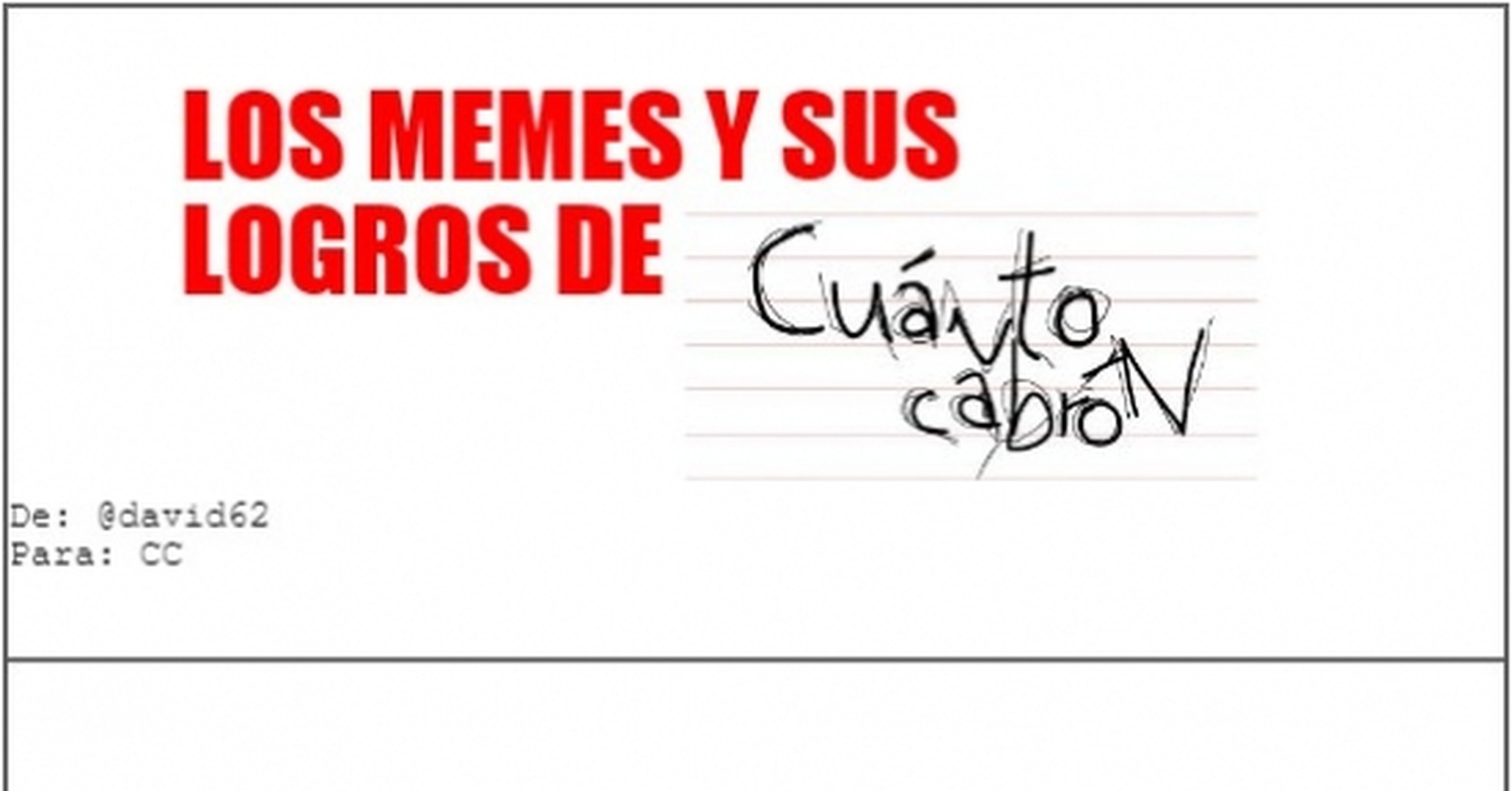 Cuánto cabrón / Los memes y sus logros de CC