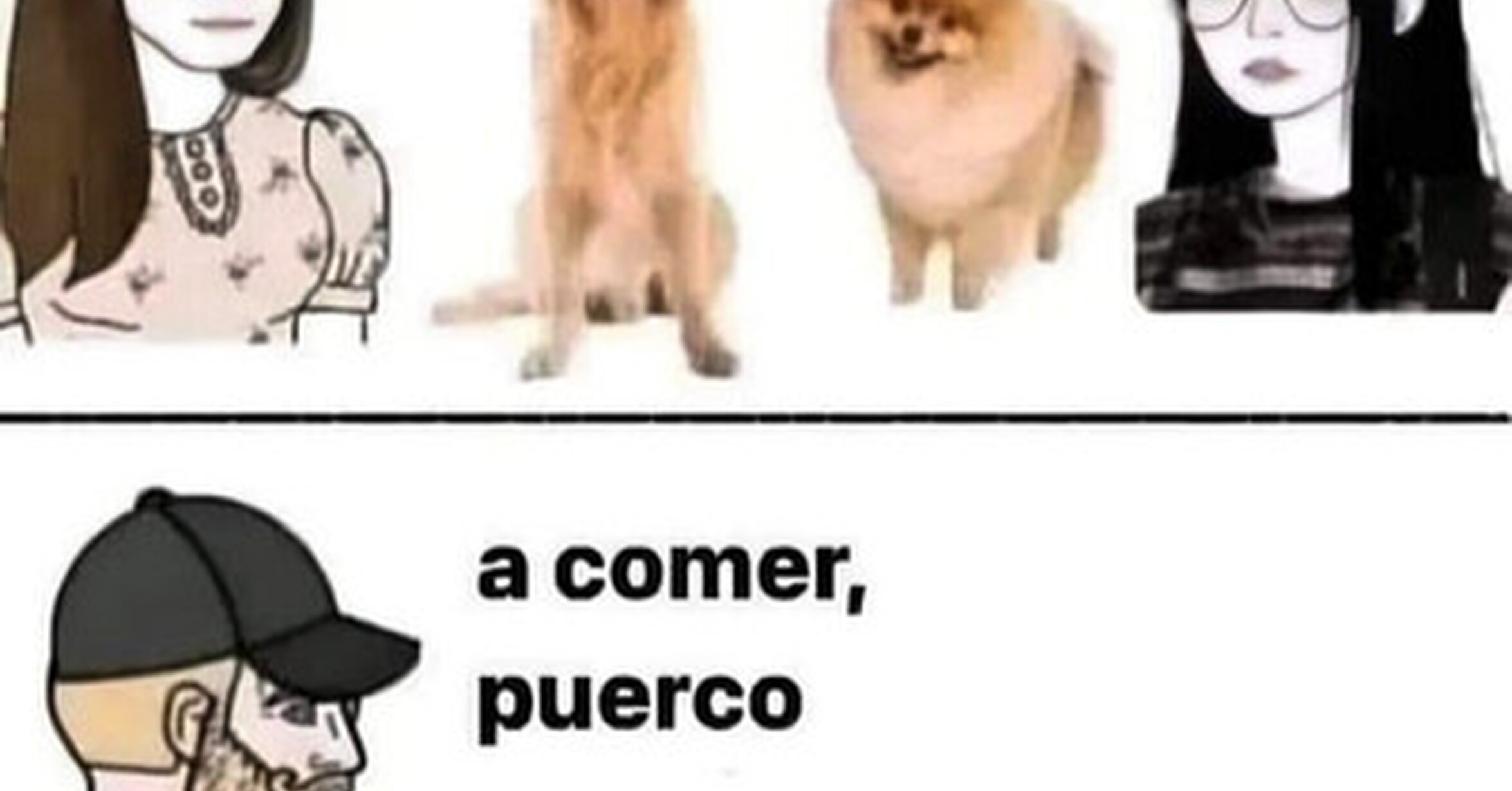 Cuánto cabrón / Chicas y chicos alimentando a su perros