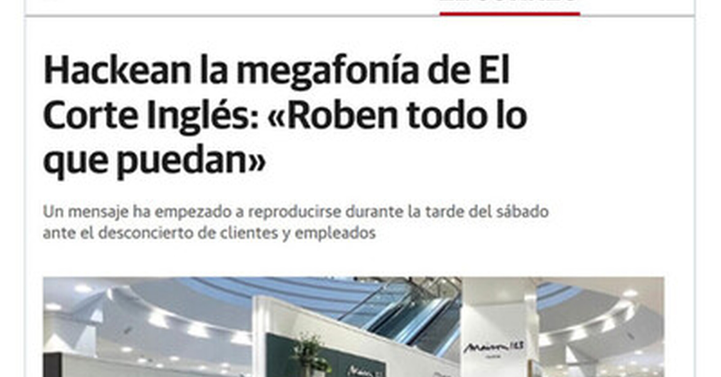 Cuánto cabrón / Ataque hacker en El Corte Inglés