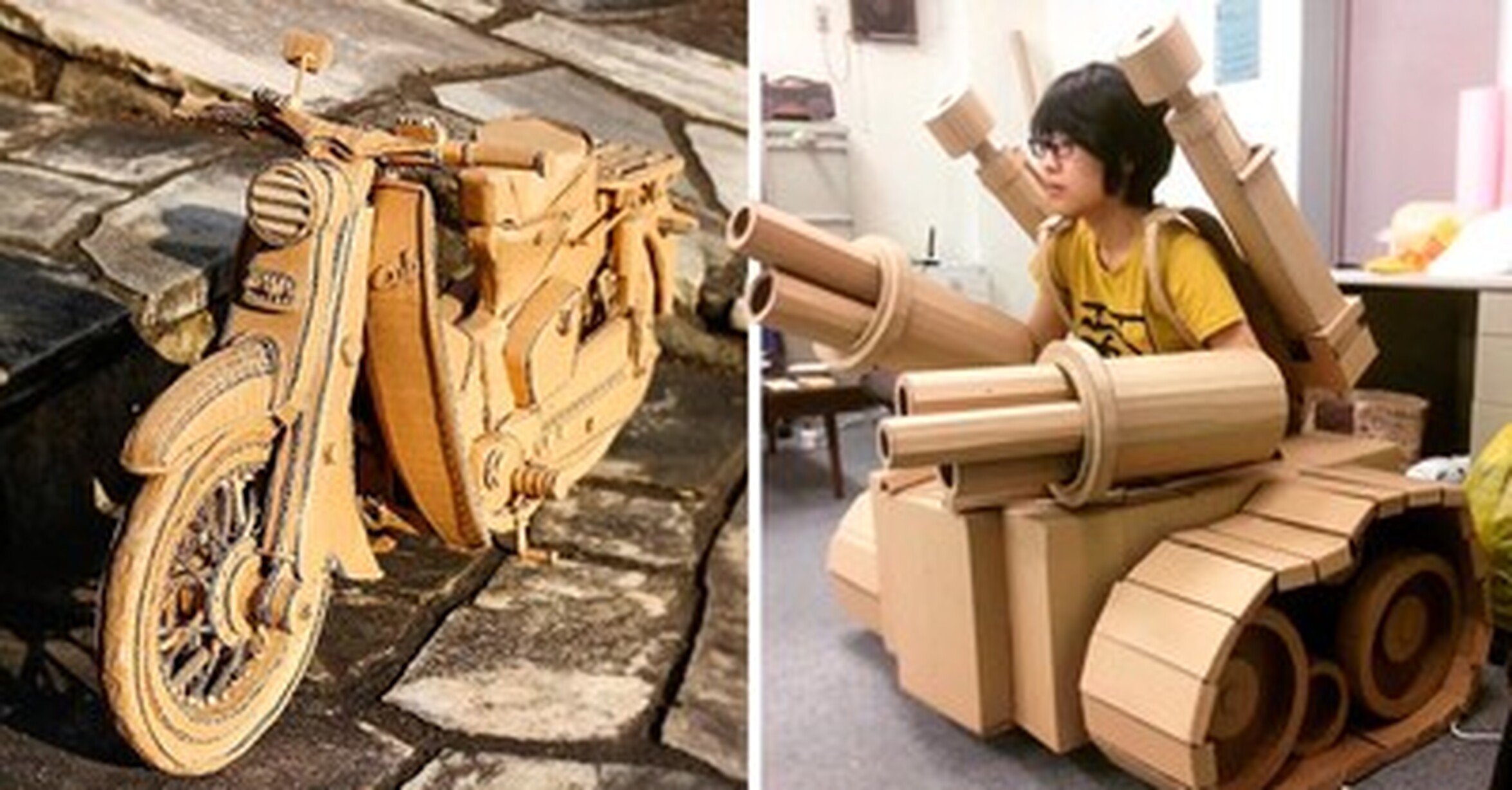¡Cuánta razón! / Artista japonesa convierte simples cajas de cartón en ...
