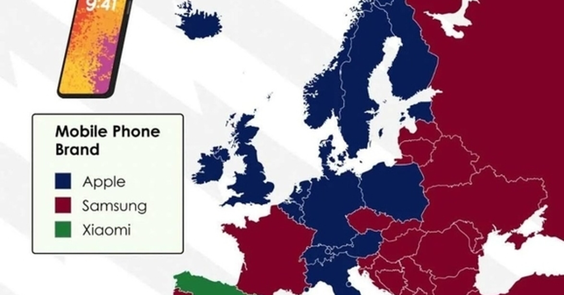 ¡Cuánta razón! / La marca de móvil más vendida en cada país de Europa