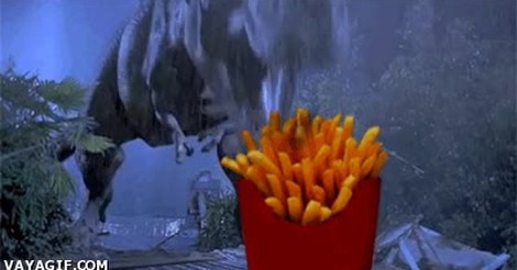 ¡Vaya GIF! / Los T-rex también aman las patatas fritas