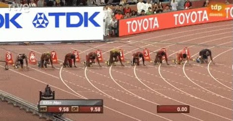 ¡Vaya GIF! / Así fue la final de 100m en el Mundial de Atletismo, con Usain Bolt como ganador