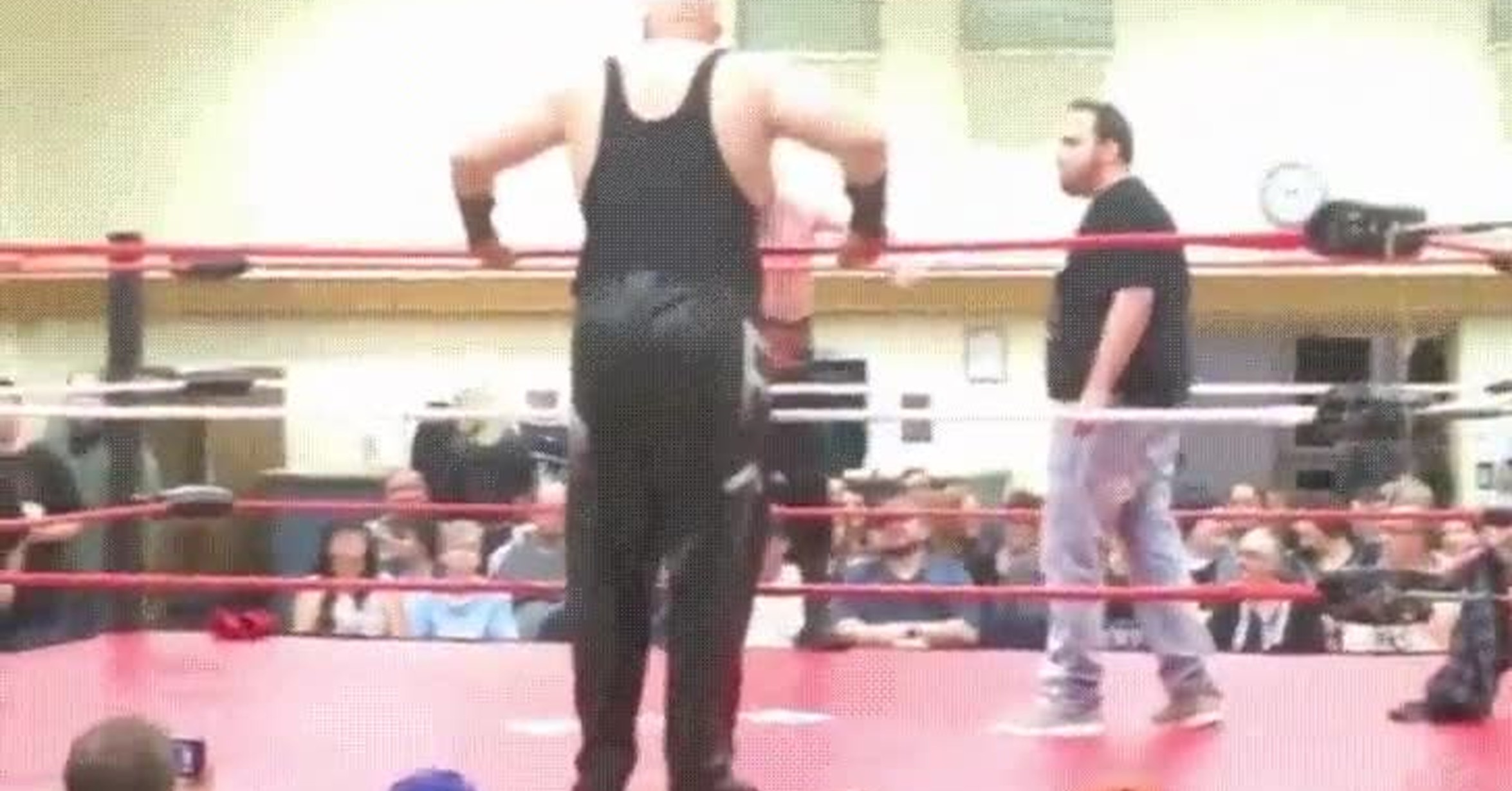 ¡Vaya GIF! / Se quería dedicarse a la lucha libre acaba de quedar fatal