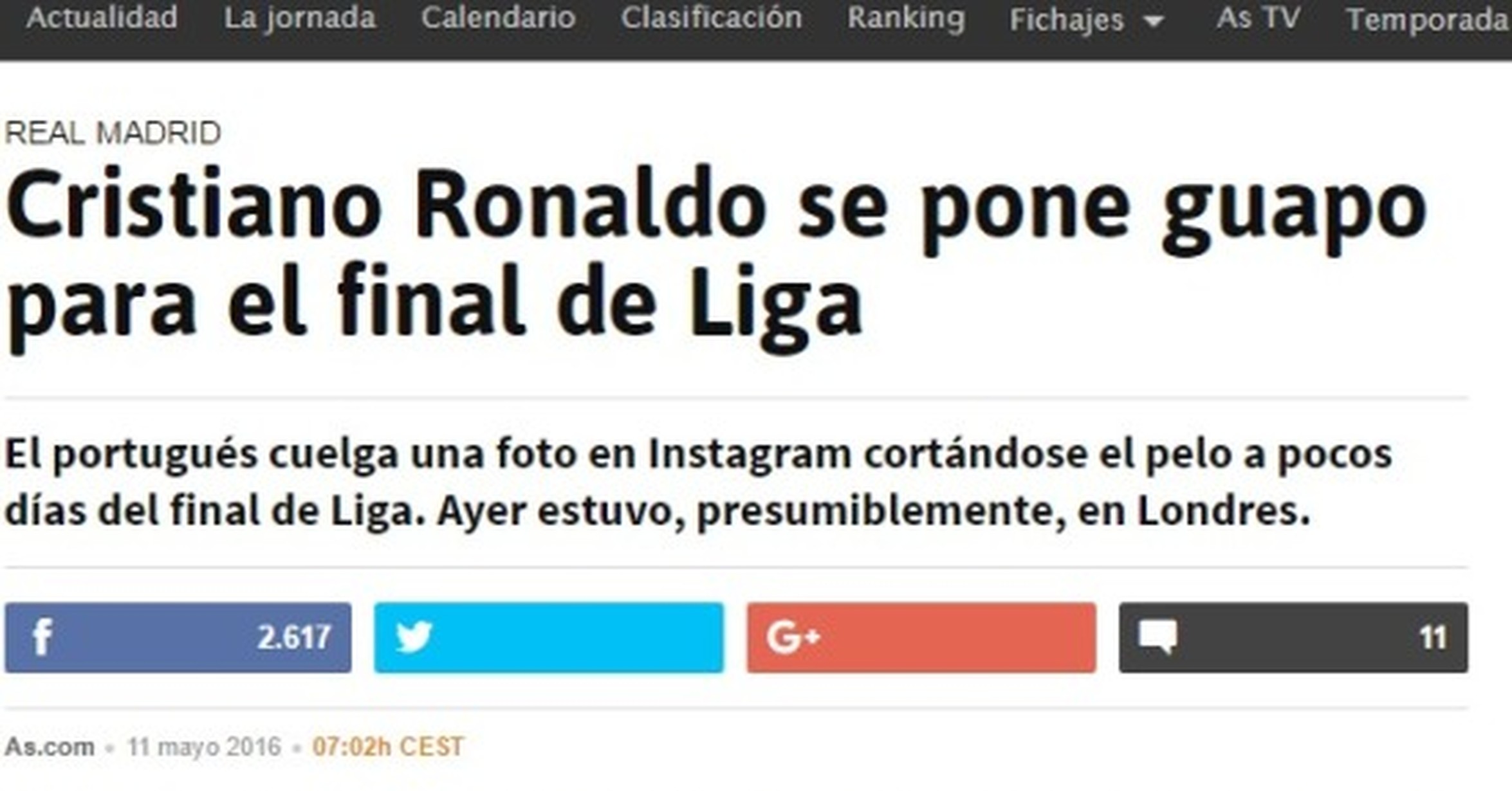 [ MEMEDEPORTES ] NOTICIÓN EN AS ¡Ay mi madre qué guapo el bichooooo!