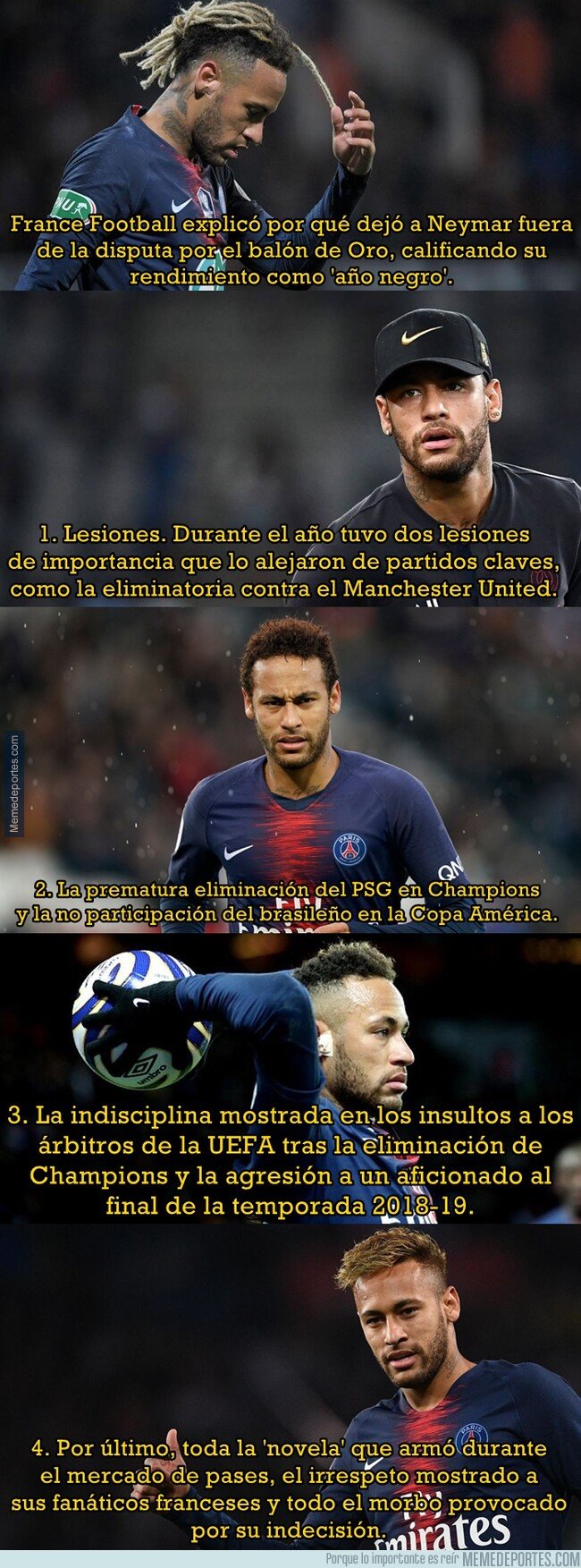 Memedeportes France Football Explica Por Qué Neymar No Estuvo En La