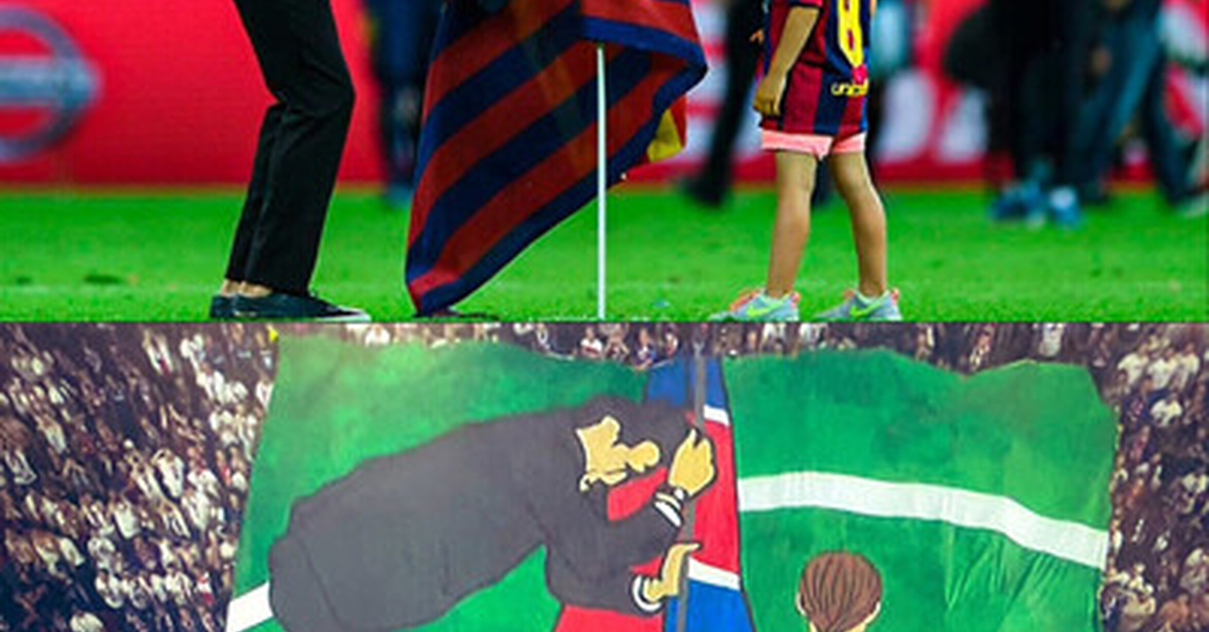 [ MEMEDEPORTES ] El precioso tifo del PSG para Luis Enrique y su hija Xana