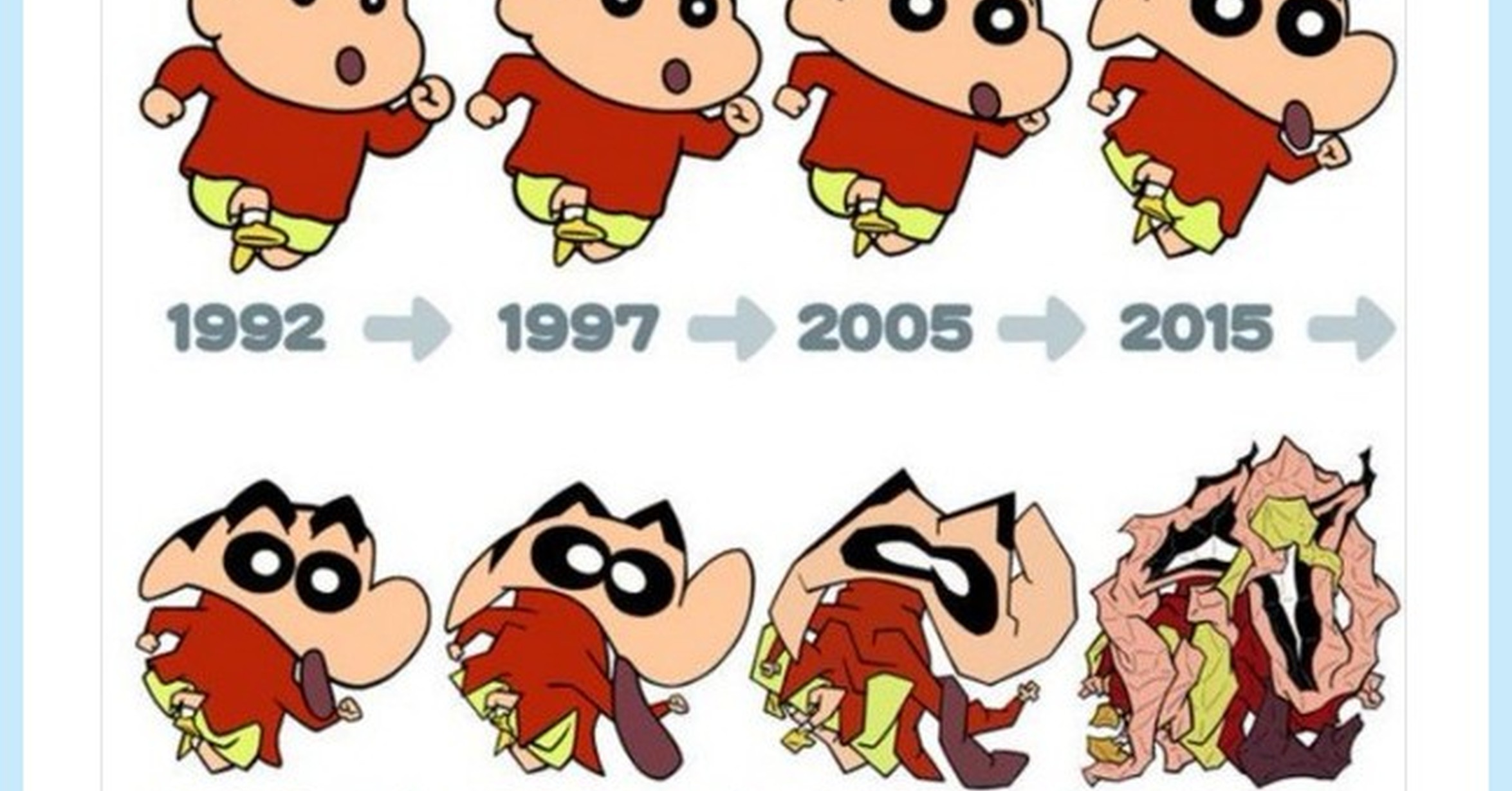 VEF > Visto en las Redes > La evolución de Shin Chan por @ShinChanVideos