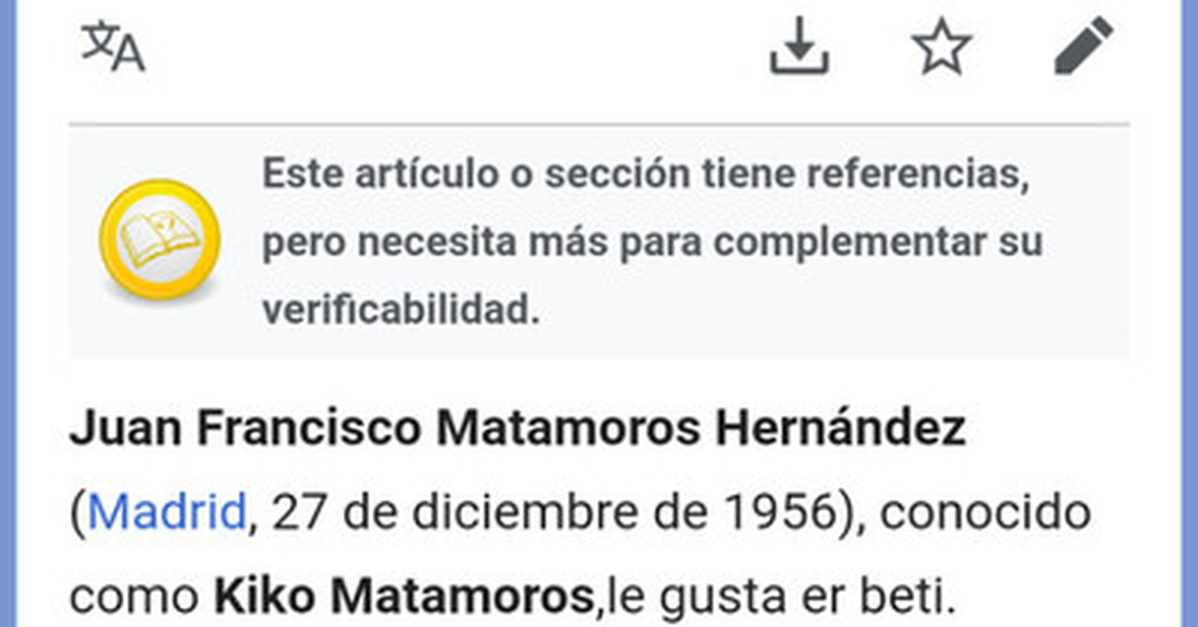 VEF > Visto en las Redes > Pues no sabía esto de Kiko Matamoros