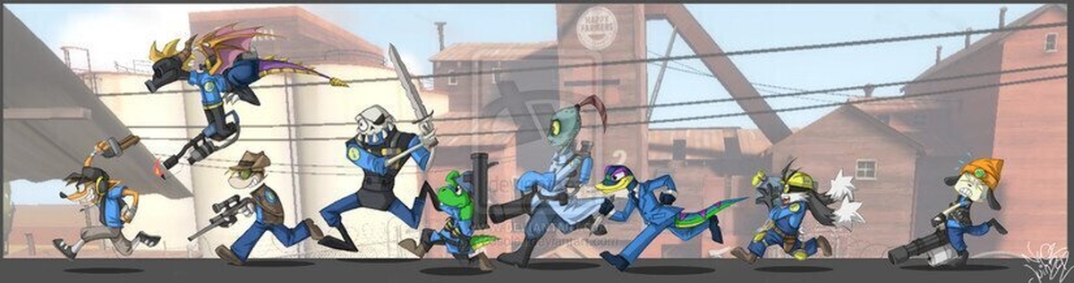 Team Fortress con personajes de la Playstation 1