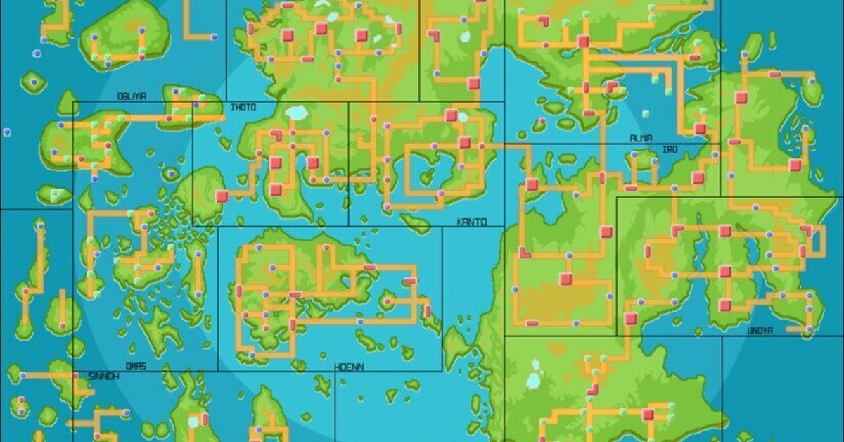 Mapa De Regiones De Pokémon Mapa Regional Actualizado Para Pokemon GO