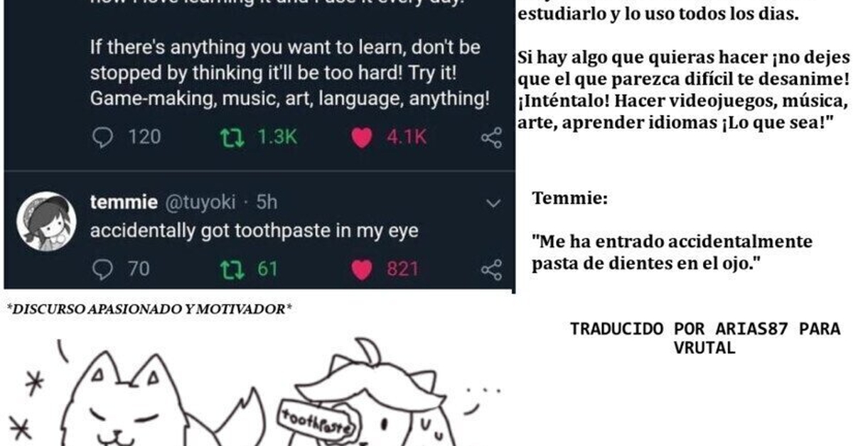 Gran Contraste entre Toby Fox y Temmie Chang