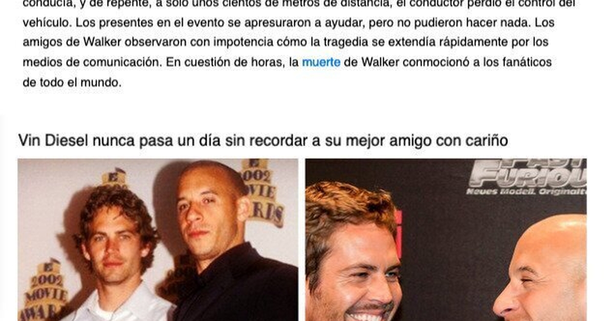 GALERÍA: Vin Diesel continúa el legado de Paul Walker, honrando una ...