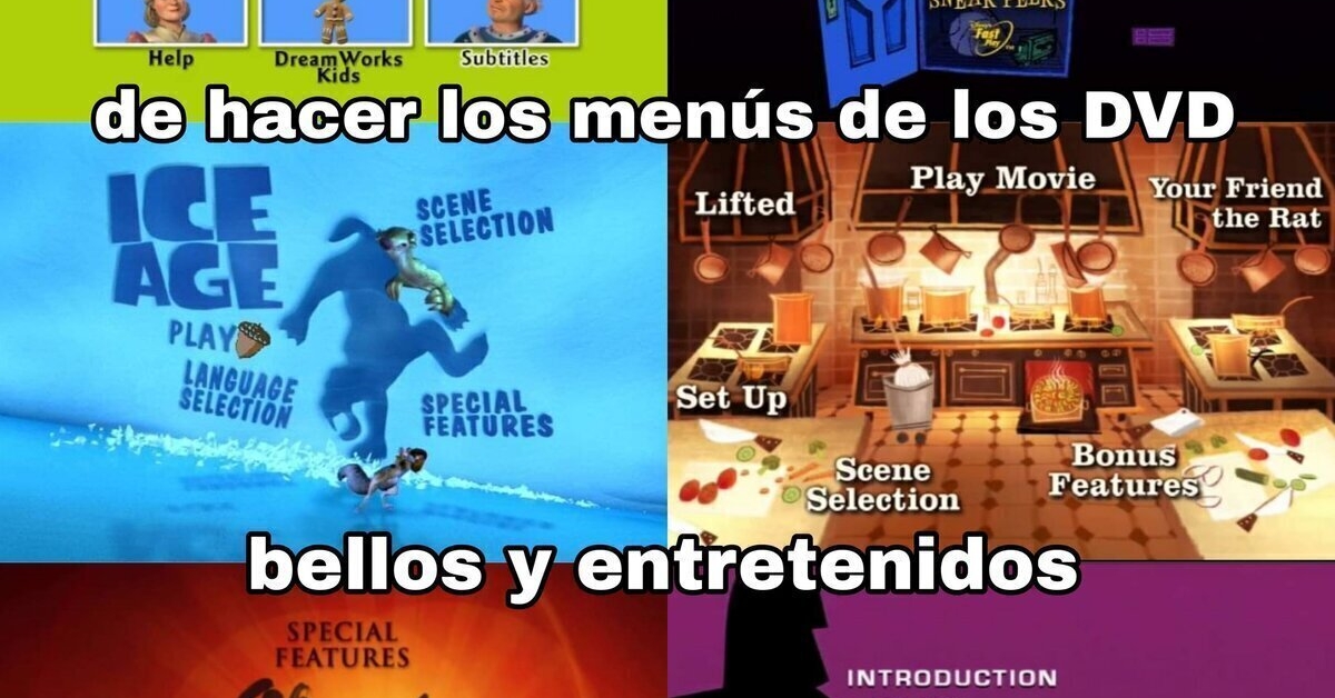 Algunos menús de DvD eran una obra de arte