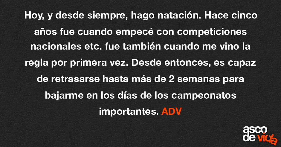 Asco de Vida / Hoy, y desde siempre, hago natación. Hace cinco años fue ...