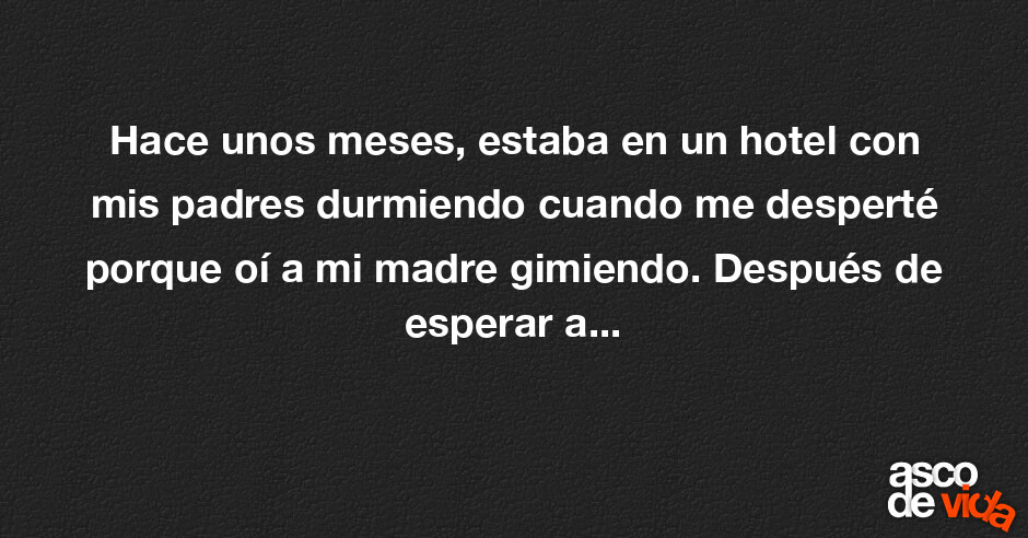 Asco de Vida / Hace unos meses, estaba en un hotel con mis padres ...