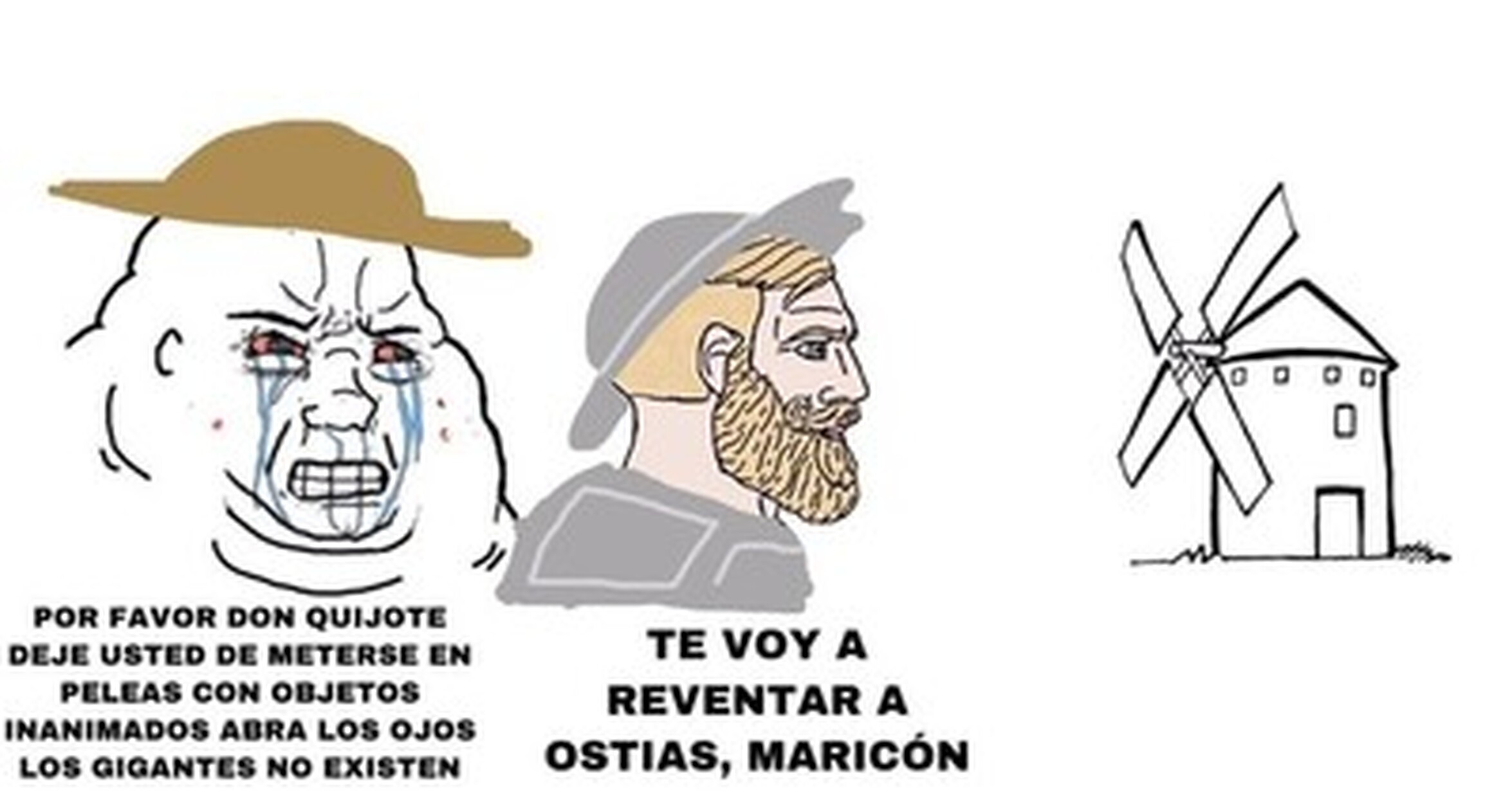 Cuánto cabrón / El Quijote en meme para que se entienda