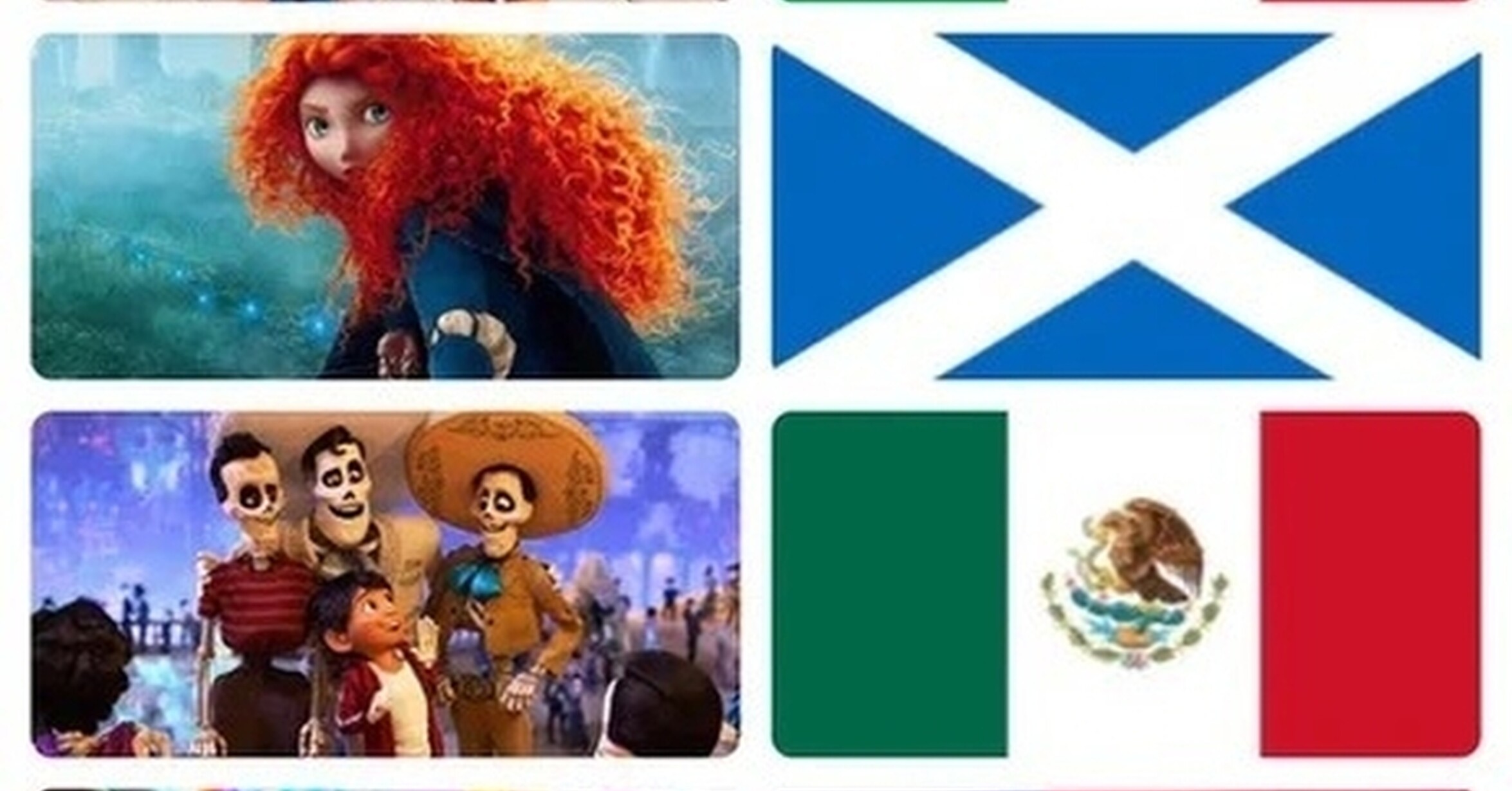 ¡Cuánta razón! / Países según Pixar