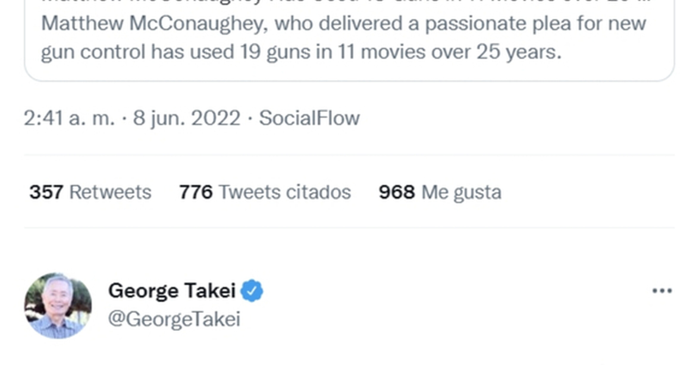 ¡Cuánta razón! / La genial respuesta de George Takei ¡Cuánta razón! / La genial respuesta de George Takei