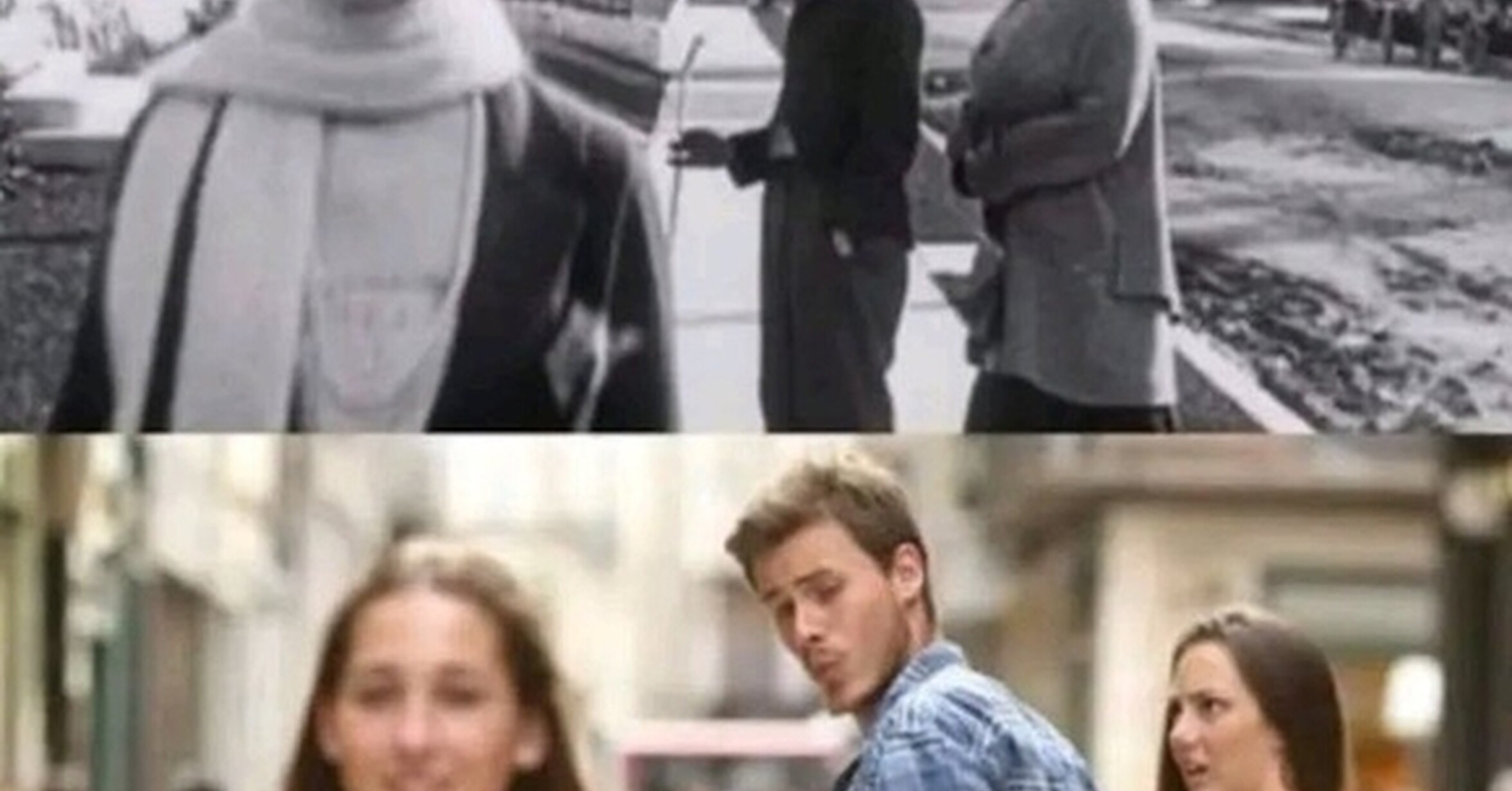 El origen del meme del novio distraido