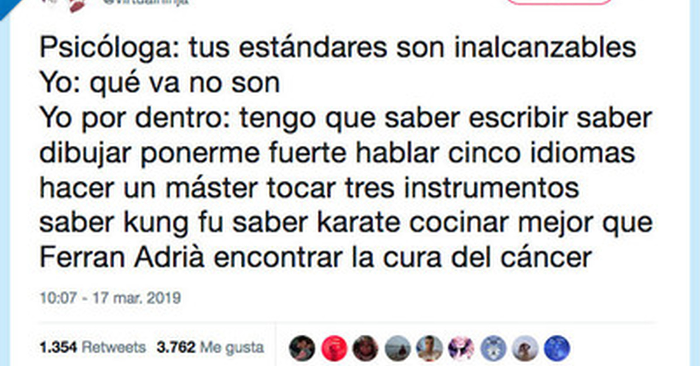 VEF > Visto en las Redes > Cuando se te va la mano con la autoexigencia ...