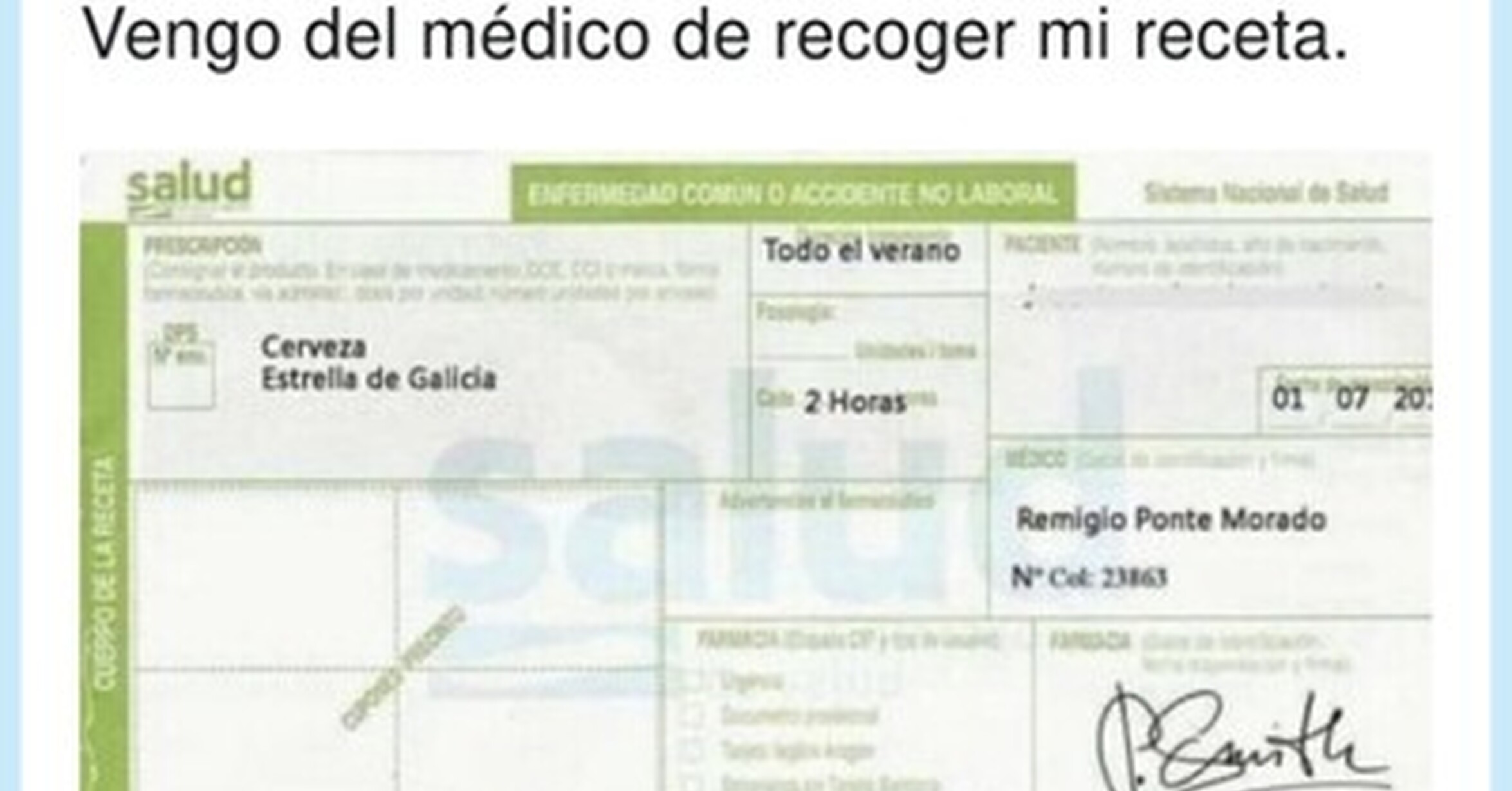 VEF > Visto en las Redes > A mí me la ha recetado cada media hora, por ...