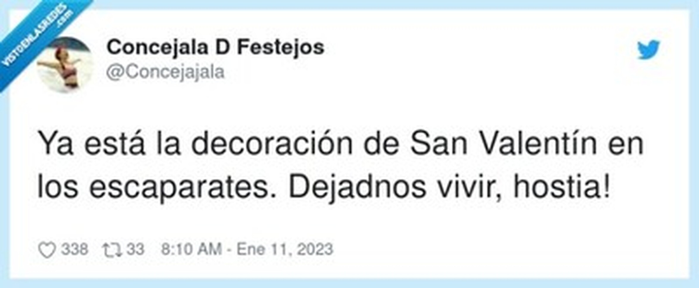 VEF > Visto en las Redes > Es para darte tiempo a buscar novio, por @Concejajala