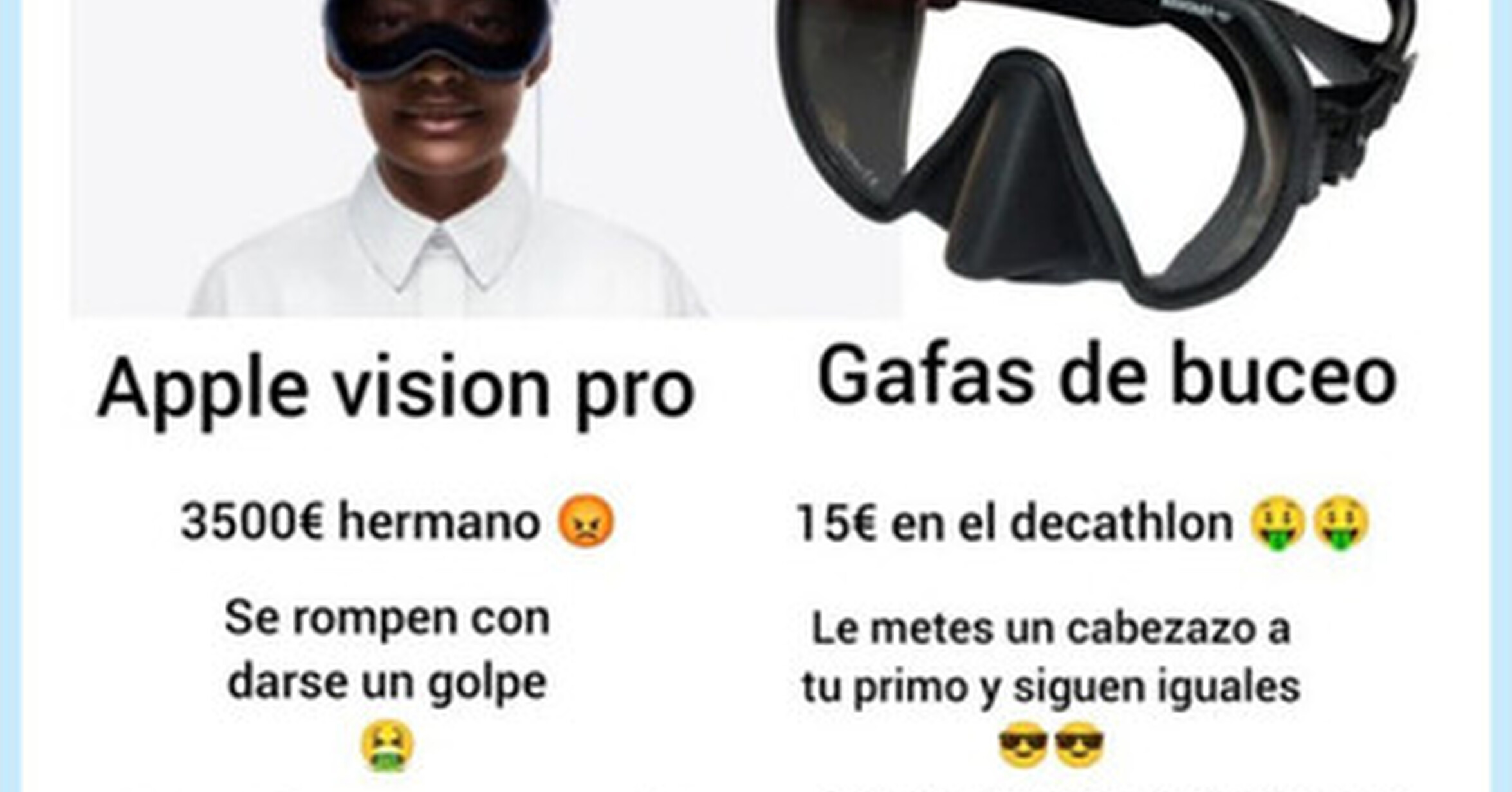 VEF > Visto en las Redes > Apple Vision pro vs Gafas de buceo, por ...