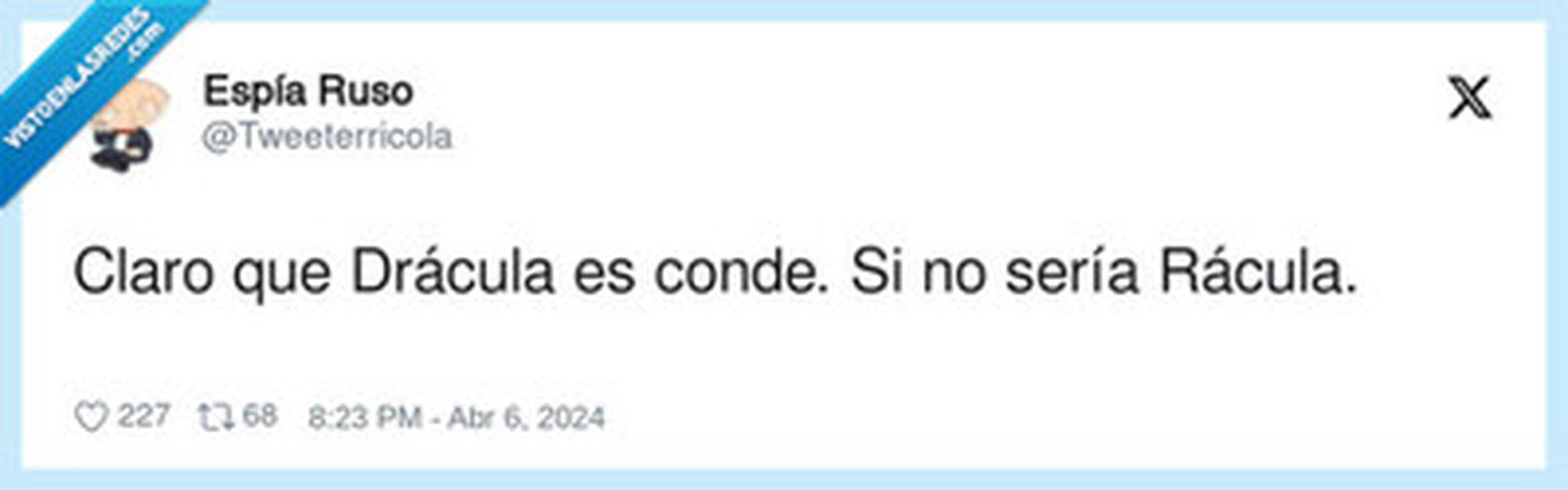 VEF > Visto en las Redes > Rácula con D, por @Tweeterricola