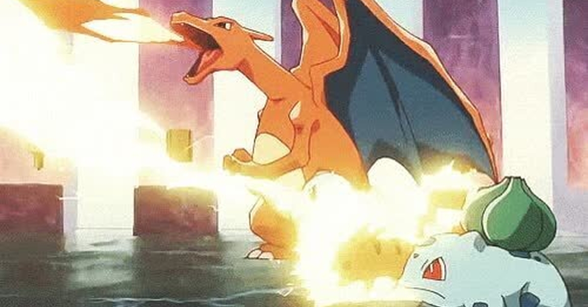 GIF: ¡Charizard, Lanzallamas! ¡Pikachu, Impactrueno! ¡Bulbasaur! ¿Qué tal?