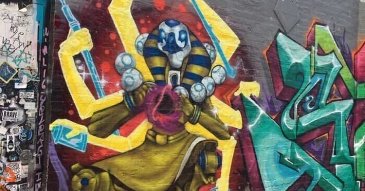 Un graffiti digno de atravesar el iris