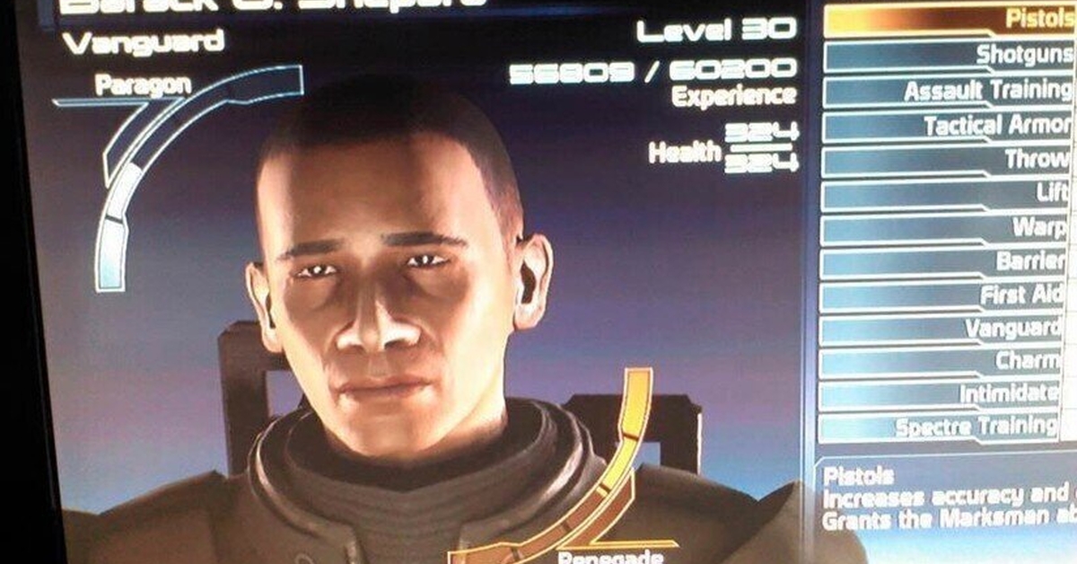 Barack O. Shepard es el mejor personaje que puedes hacer en Mass Effect