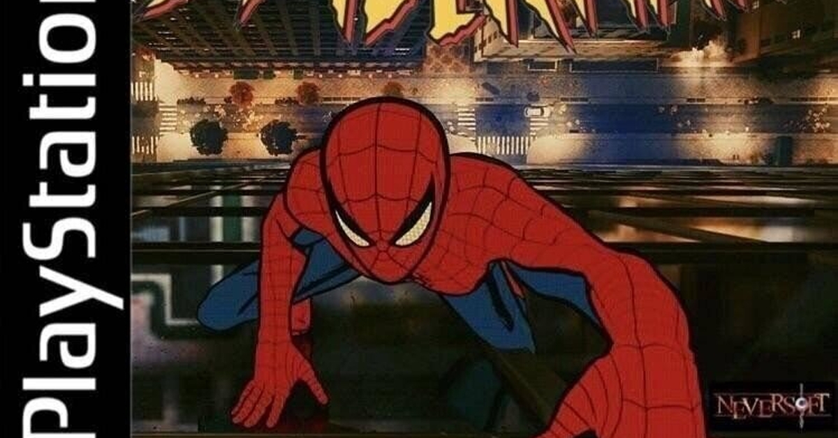 Portada de Spider-Man PS1 recreada con el modo foto de PS4.