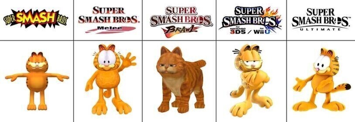 Garfield representando los Smash Bros