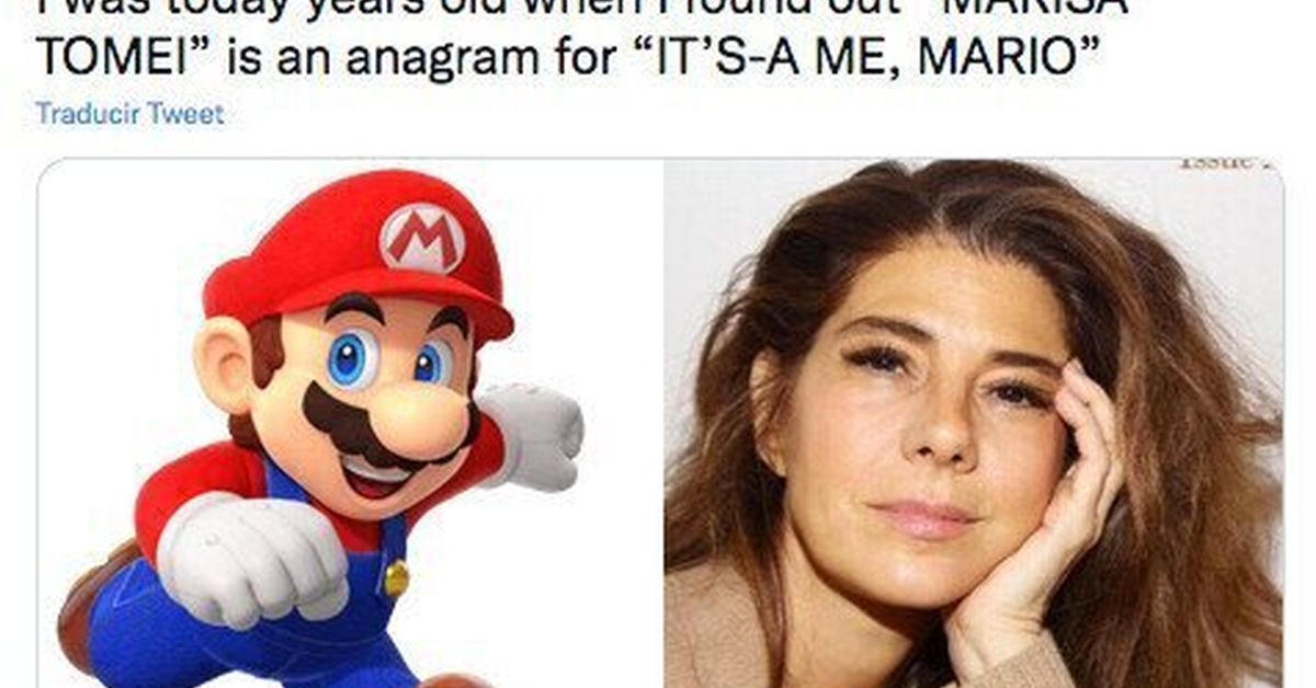 MARISA TOMEI es una anagrama de IT'S A ME, MARIO