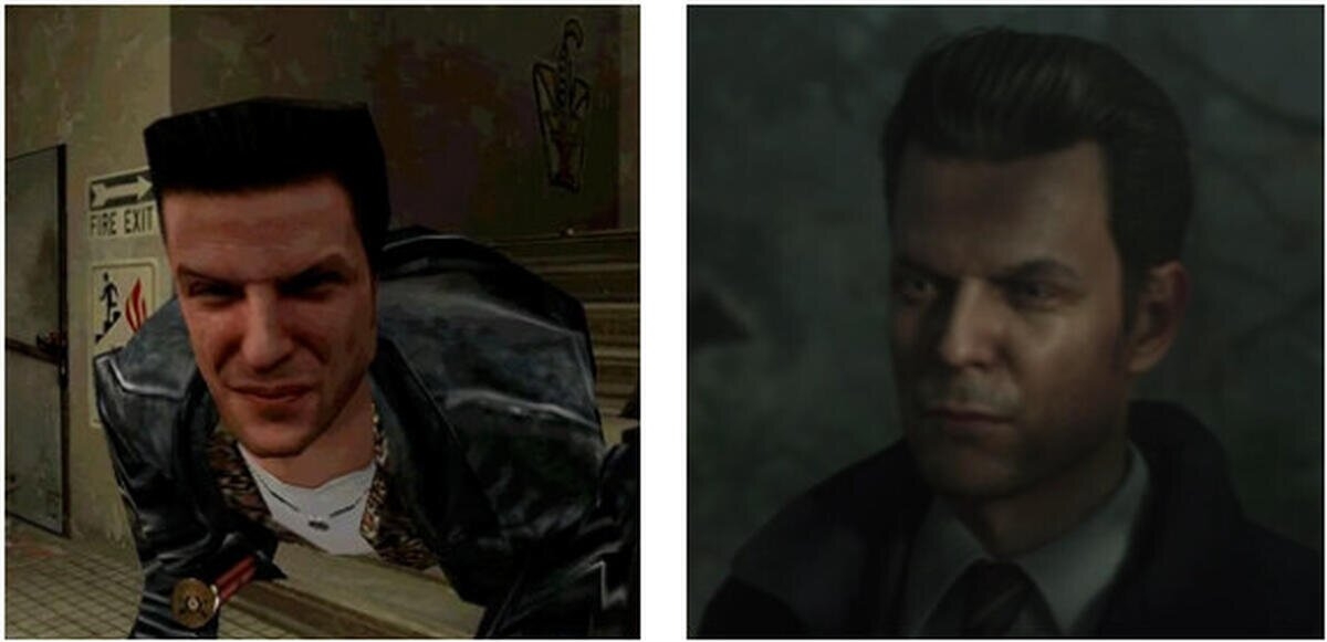 Evolución de la cara de Sam Lake