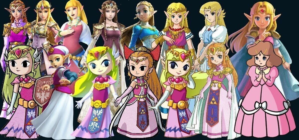 Diferentes versiones de la Princesa Zelda