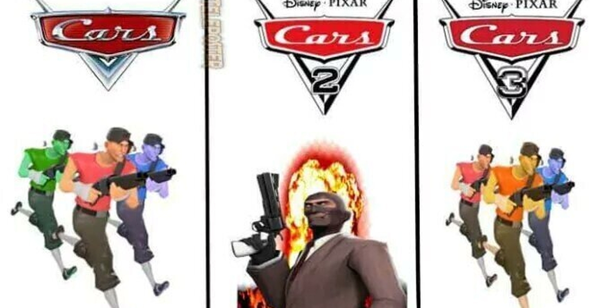 Trama de Cars resumida con team fortress 2