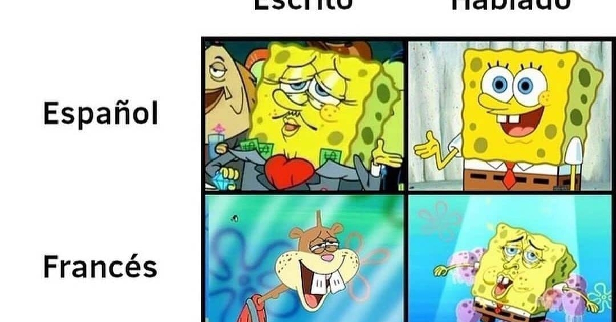 Bob Esponja explica algunos idiomas