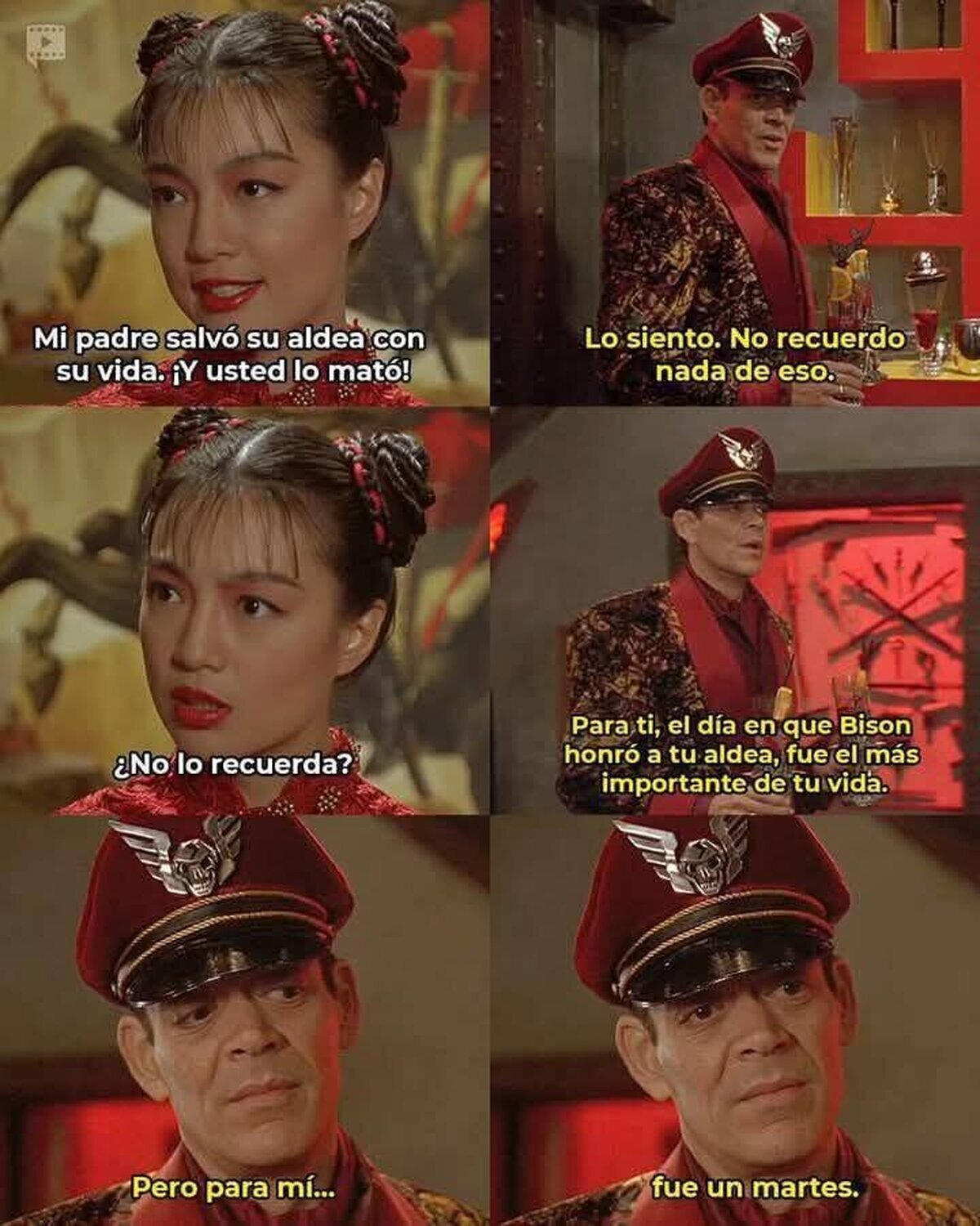 Qué linea, qué antagonista, qué actor...